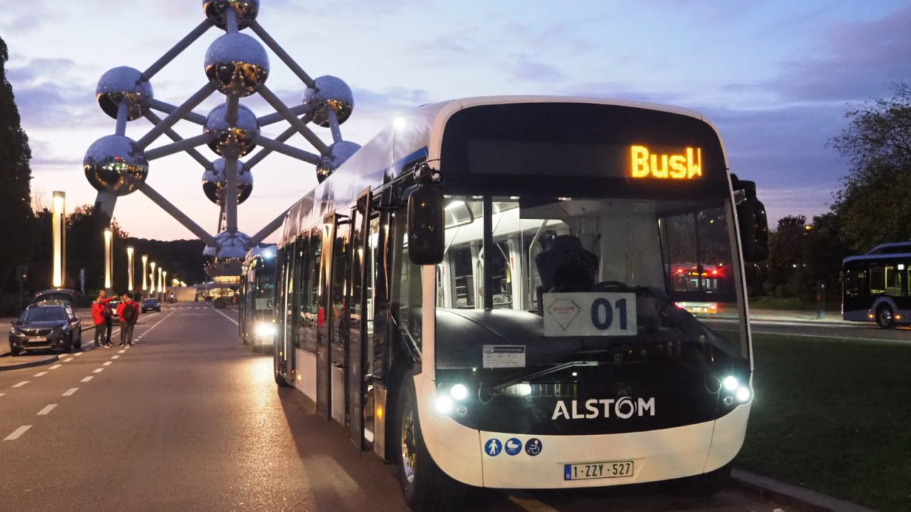 Alstom Aptis, the first serial vehicle. At Busworld - Sustainable Bus