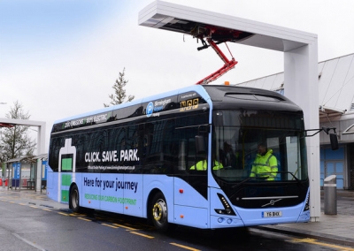 Electric buses at Birmingham Airport. 24/7 operations for six Volvo ...
