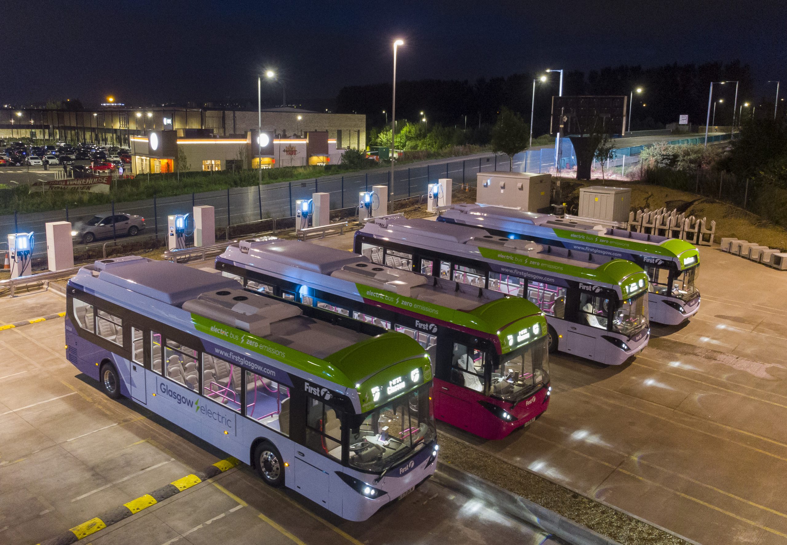 Works have been completed to house 22 e-buses in Glasgow