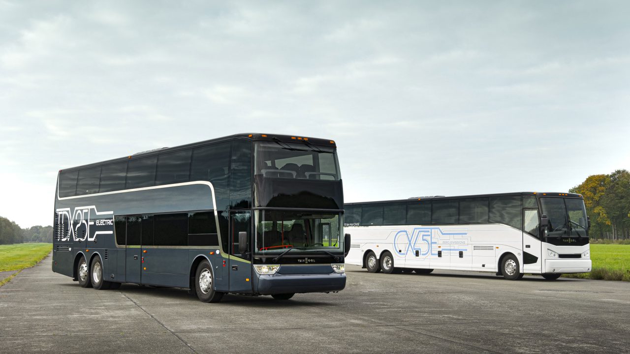 Here it comes the first battery-electric DD coach by Van Hool. A world ...