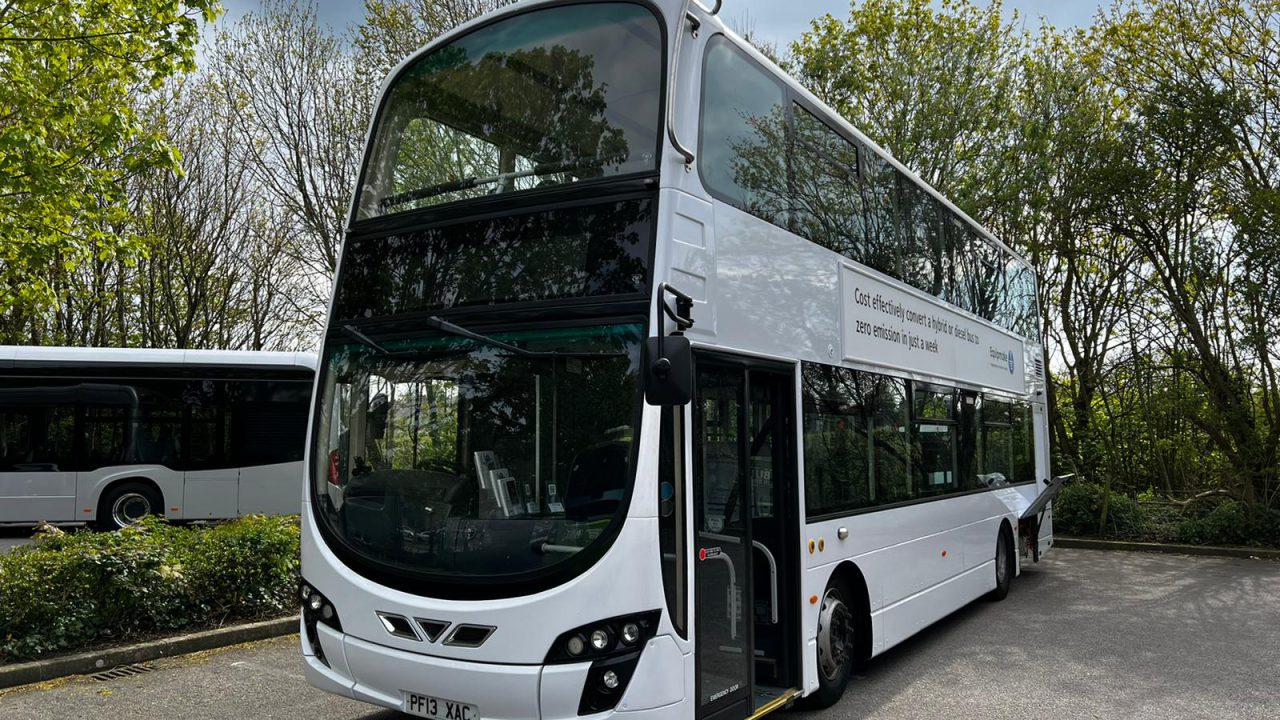 Equipmake showcases its repower solution (on a Volvo double decker bus)