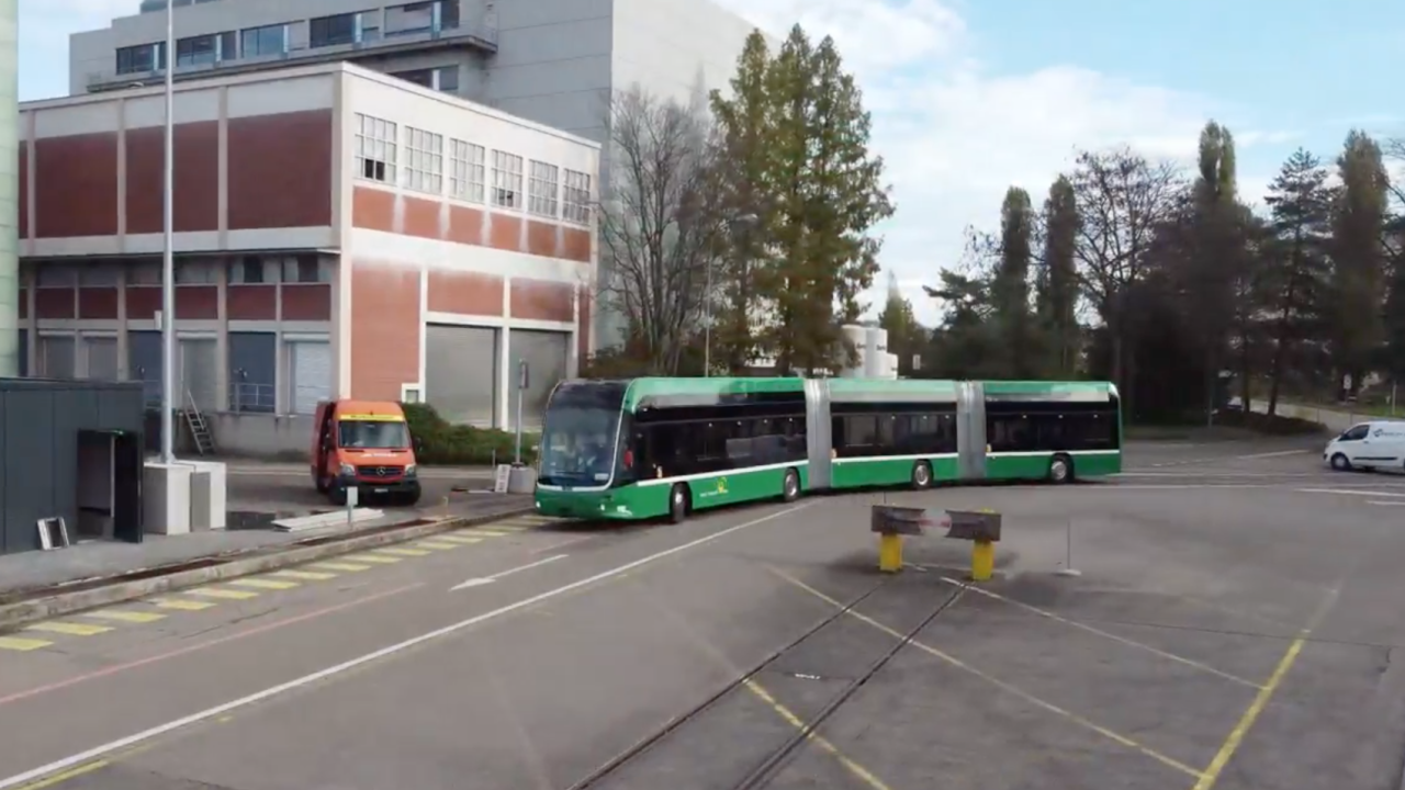 The first Hess 24-meter e-bus landed in Basel. It's the first of 8 ...