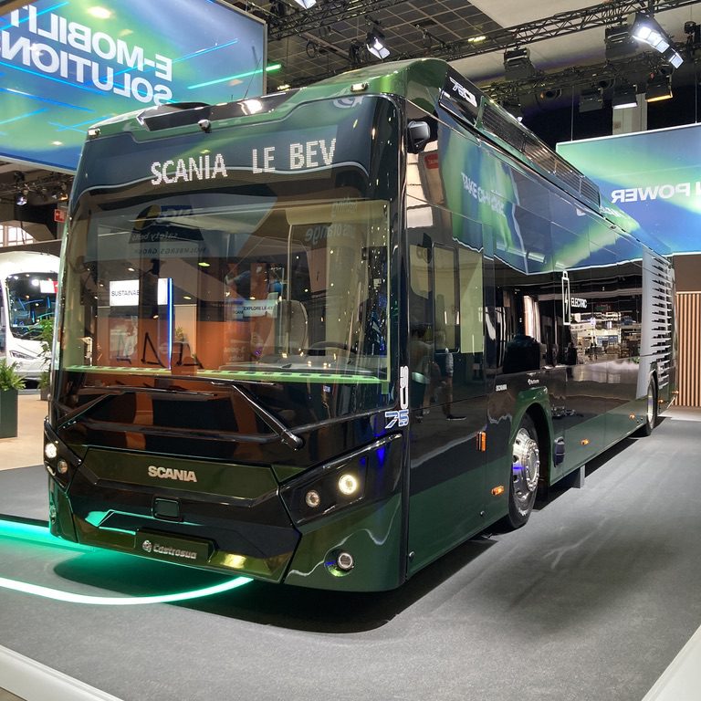 Scania unveiled its new battery-electric bus platform in Busworld