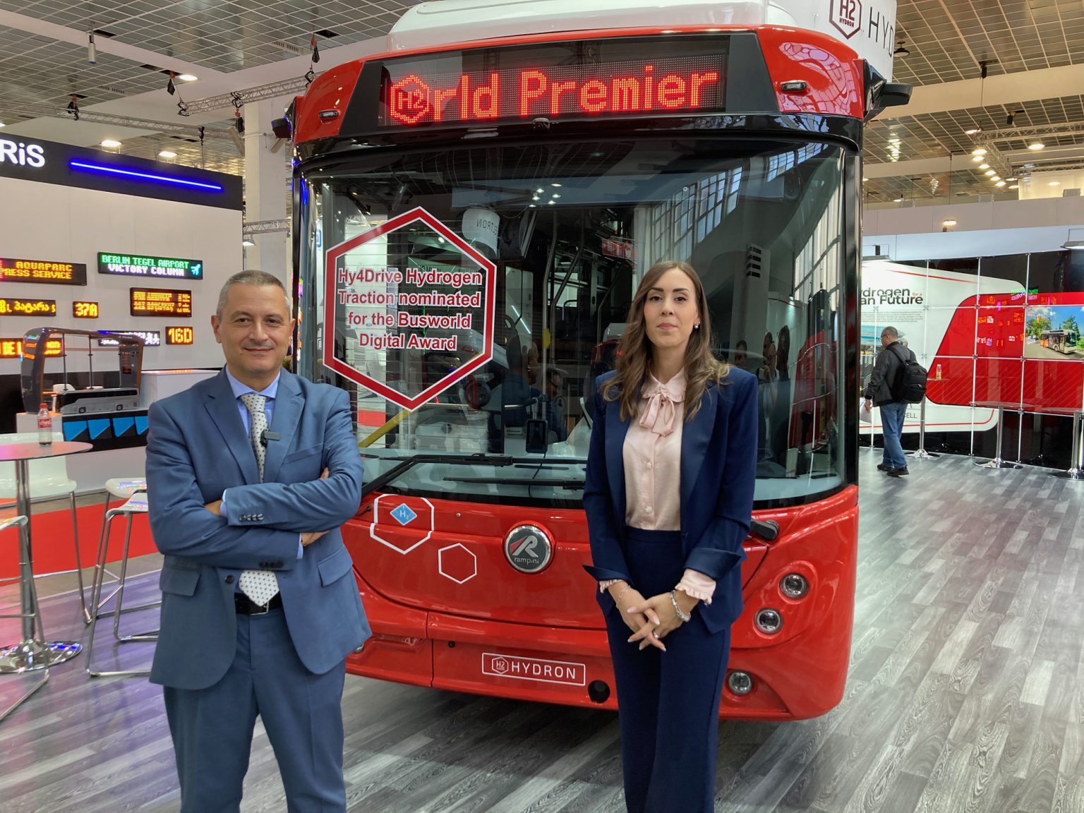 For Rampini it's the first time at Busworld. World premiere for the 8 ...