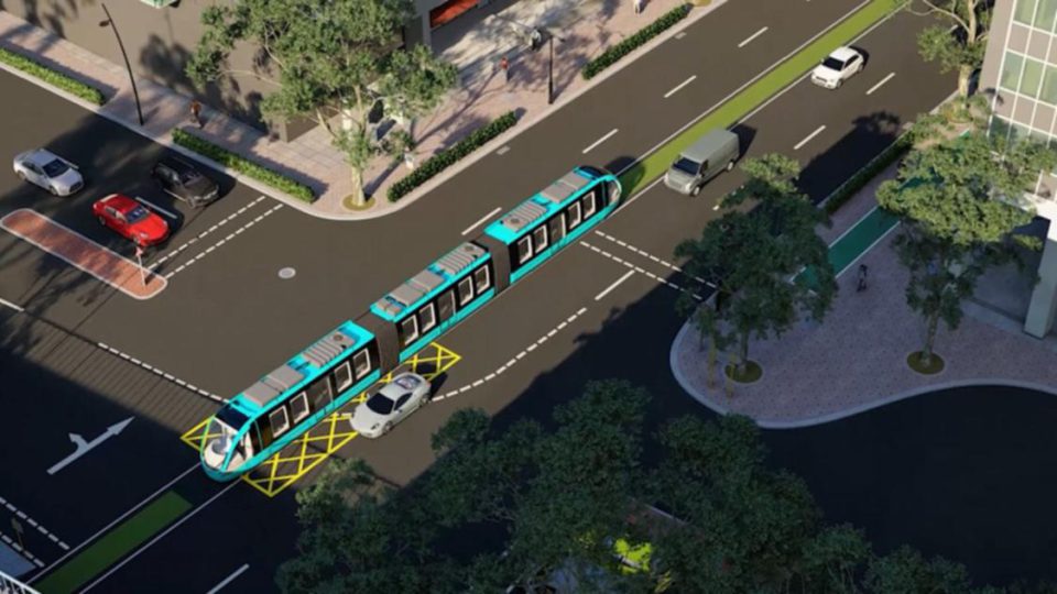 Trackless tram trial launched in Stirling (Perth, Australia) with a 30 ...