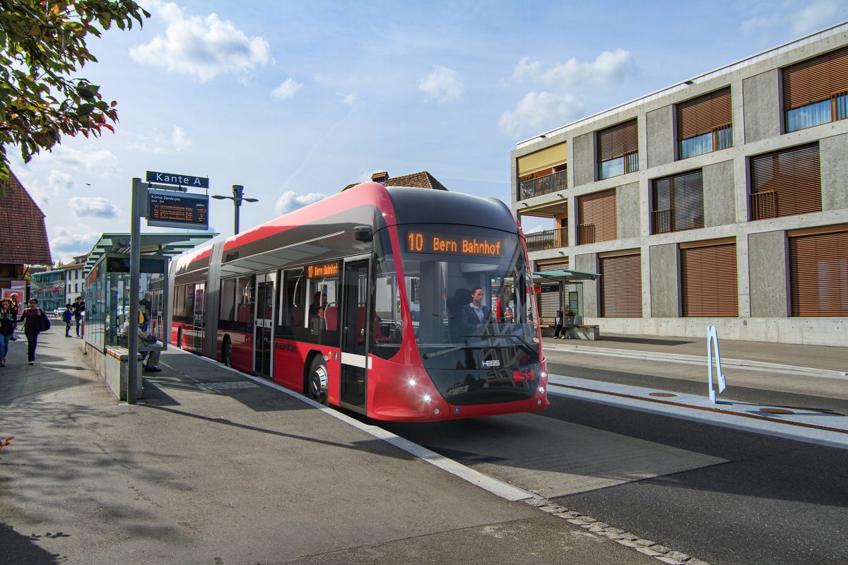 13 Hess double-articulated trolleybuses will be deployed in Bern