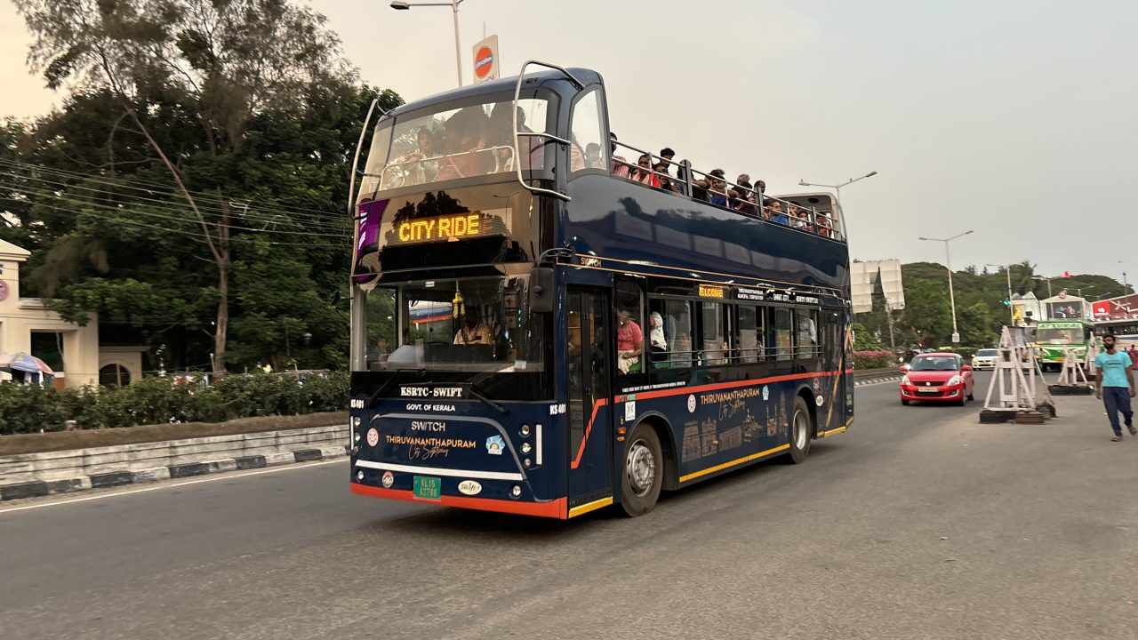 New Switch EiV22 double decker open top buses deployed in Kerala, India ...