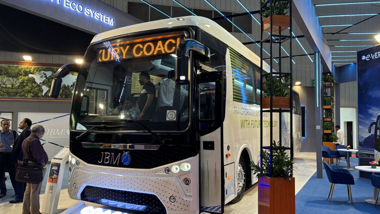 JBM presented E12 Galaxy electric coach at Prawaas 4.0 - Sustainable Bus