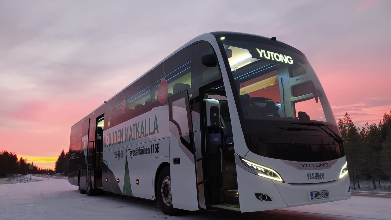 We traveled to Lapland aboard Yutong's T15E electric coach