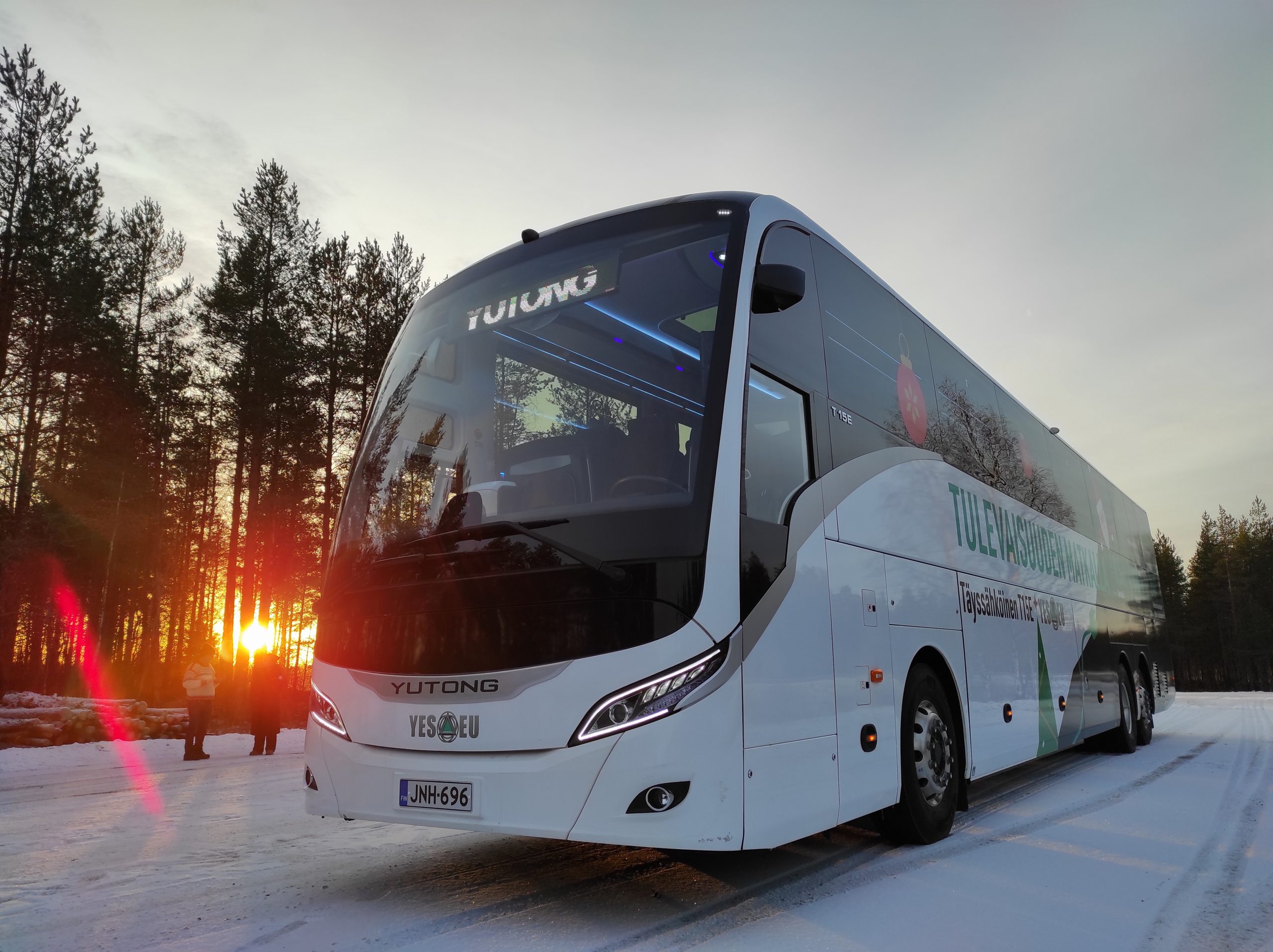We traveled to Lapland aboard Yutong's T15E electric coach
