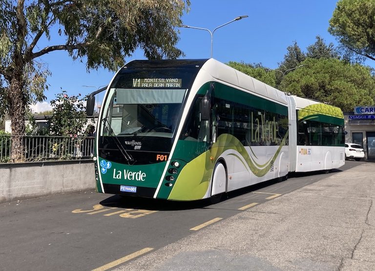 Pescara’s “La Verde” trolleybus line serves nearly 6,500 passengers in ...
